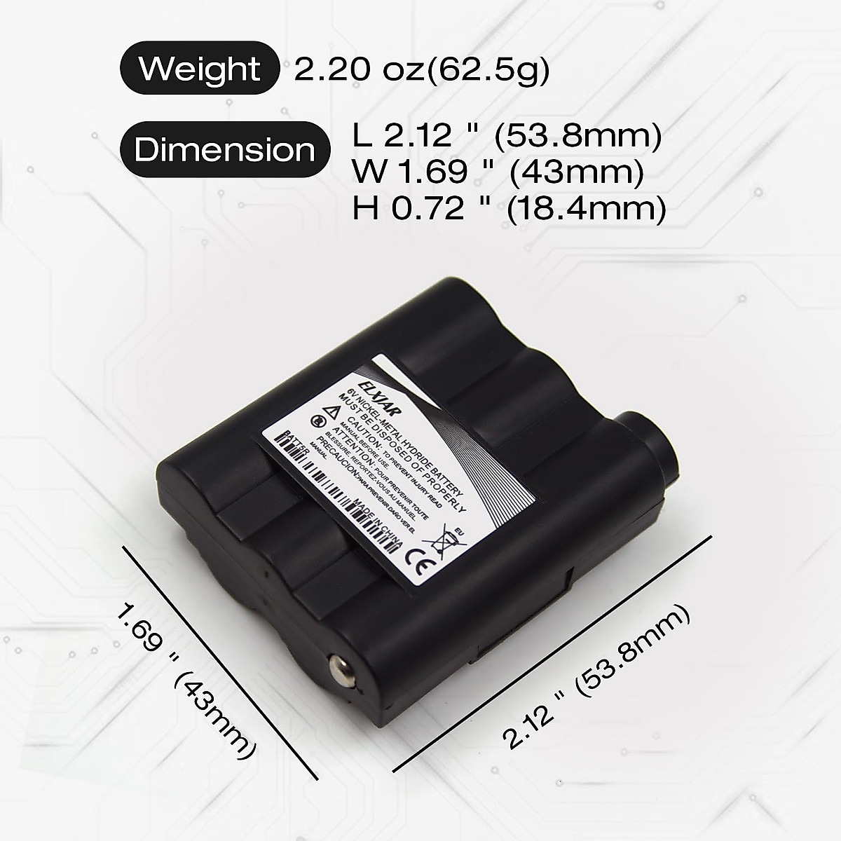 (5-Pack) 6V BATT5R AVP7 Rechargeable Batteries for GXT Walkie Talkie GXT1000 GXT1050 GXT850 GXT860 GXT900 GXT950 FRS-005 LXT210 GXT300 GXT325 GXT550 GXT555 GXT700 GXT710 GXT720 GXT750 GXT775 GXT795