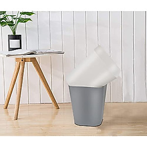 Feiupe 1.6 Gallon Small Trash Can Wastebasket for Kitchen Office Bathroom,Pack of 2(1.6 Gallon(2 Pack), White+Gray)