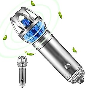 LIGHTSMAX Car Air Purifier, Car Air Freshener and Ionic Air Purifier | Ionic Car Freshener & Deodorizer | Ionic Air Purifier Car Gadgets for Men & Women (Grey) - 1pc