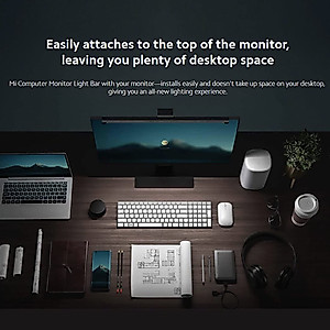 Xiaomi Mi Computer Monitor Light Bar - Wireless Control, Easy Installation, Extra Computer Lighting w/o Taking Desktop Space, No More Glare