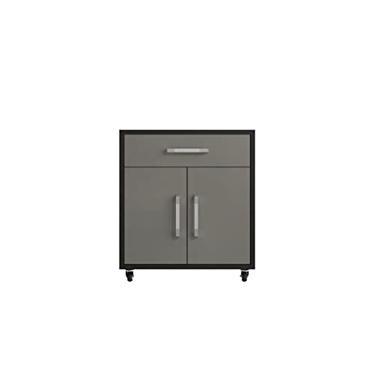 Manhattan Comfort Eiffel Garage Cabinets and Storage System, Set of 4, Matte Black and Grey