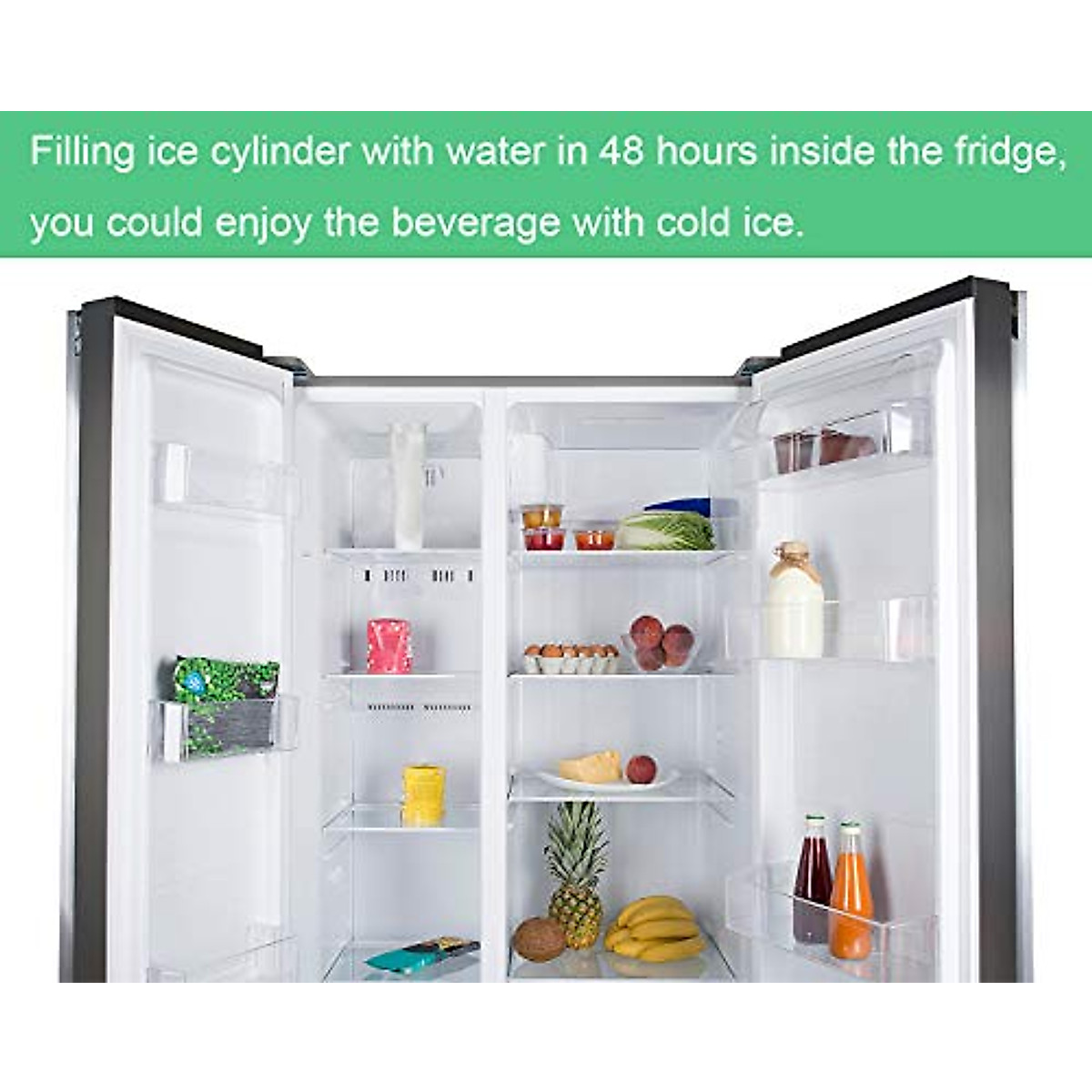 Emica Home 1 Gallon Cold Drink Glass Beverage Dispenser with Ice Infuser, Clear Bail & Trigger with Locking Clamp Drink Dispenser with Easy Flow Spigot for Outdoor, Parties and Daily Use