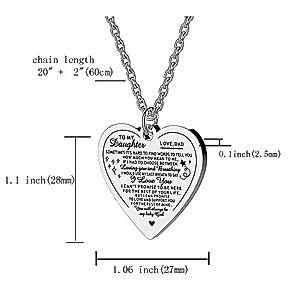VIMIEW Father to Daughter Necklace Inspirational Mother's Day Gifts Love from Dad Heart necklace - Some times it's hard to find words to tell you how much you mean to me.