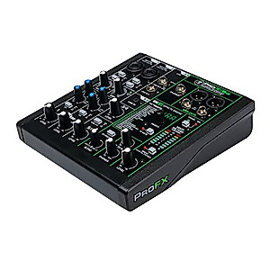 Mackie ProFX6v3 6-Channel Professional Effects Mixer with USB Bundle - Includes Knox Gear TX-100 Closed-Back Studio Monitor Headphones, 1/4" TRS Cables, & XLR Cables (6 Items)