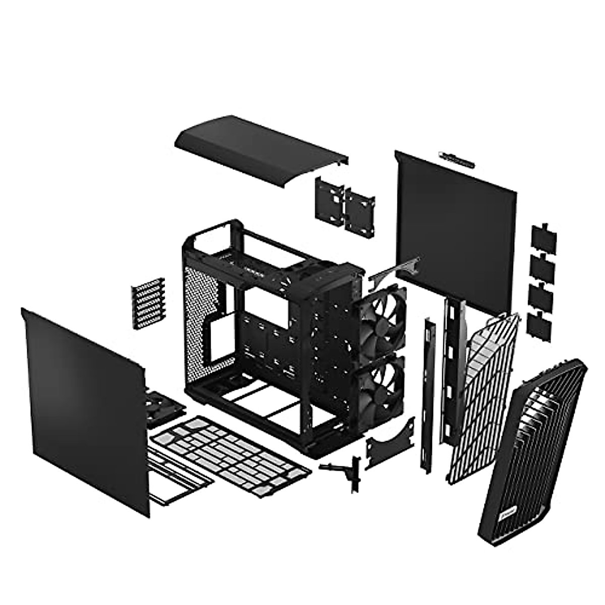 Fractal Design Torrent Black - Solid Side Panel - Open Grille for Maximum air Intake - Two 180mm PWM and Three 140mm Fans Included - Type C - ATX Airflow Mid Tower PC Gaming Case