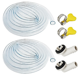 Air Conditioner Drain Kit, Portable Air Conditioner Window Kit for Universal Mini-Split AC Unit and Window Air Conditioning Unit, 10ft Drain Hose + 3/5 Inch AC Drain Hose Connector