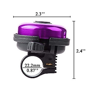 Aluminum Bike Bell, Loud Sound Bicycle Bell for Adults Kids Girls Boys(Purple)
