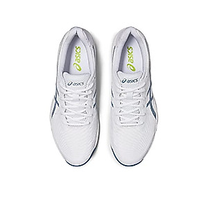 ASICS Men's Gel-Game 9 Tennis Shoes, 10, White/Steel Blue