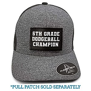 Pull Patch Delta Flexfit Hat | Melange Dark Grey & Charcoal Tactical Cap | L/XL | 2x3 in Loop Surface to Attach Patches