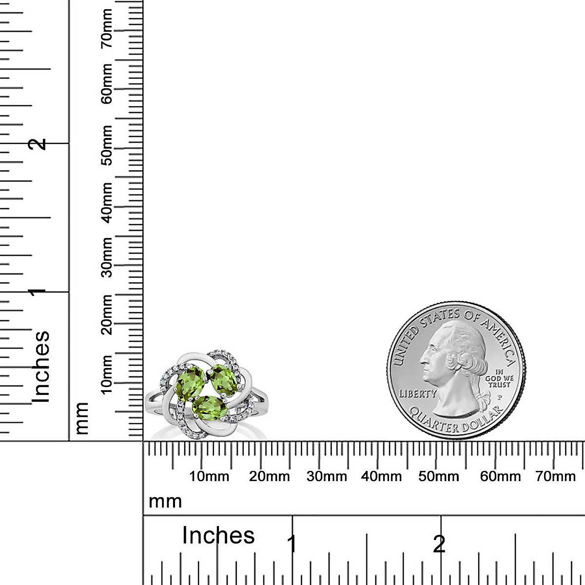 Gem Stone King 925 Sterling Silver Green Peridot Ring For Women (1.87 Cttw, Oval 6X4MM, Gemstone August Birthstone, Available In Size 5, 6, 7, 8, 9)