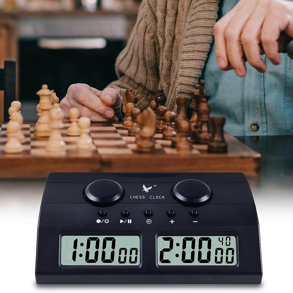 LEAP Chess Clock Professional Chess Timer with Indicator Light and Alarm Clock Features Great for Chess, I-GO, Chinese Chess and Other Board Games（PQ9902C）