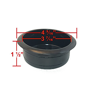 FR Universal Replacement Plastic Cup Holder, Black, 3 3/8" Diameter