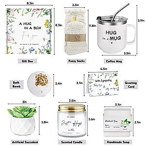 DEPFALL Sympathy Gift Baskets Sympathy Gifts for Loss of Loved One, Bereavement Gifts Ideas, Condolences Gift Sorry for Your Loss of Mom Dad Husband Pet, Care Package for Grieving Friend (White)