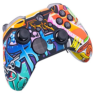 9CDeer 1 x Protective Customize Transfer Print Silicone Cover Skin Cartoon Paints + 6 Thumb Grips Analog Caps for Xbox Elite Series 2 Controller