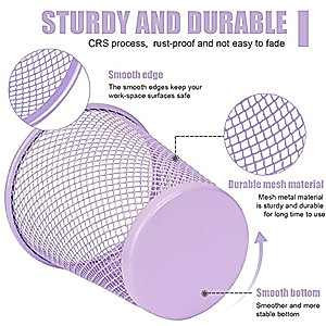 Banshou Pencil Holders,Mesh Pen Holder for Desk,Purple Round Pencil Holder for School,Home,Office and other Office Desk Organizers (Purple 6Pack)