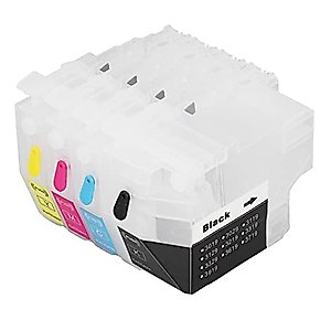 Refill Cartridge Replacement, Sturdy Refill Cartridge Smoothly Output Good Sealing Magenta Blue Yellow Black PP for Printer (LC3219)