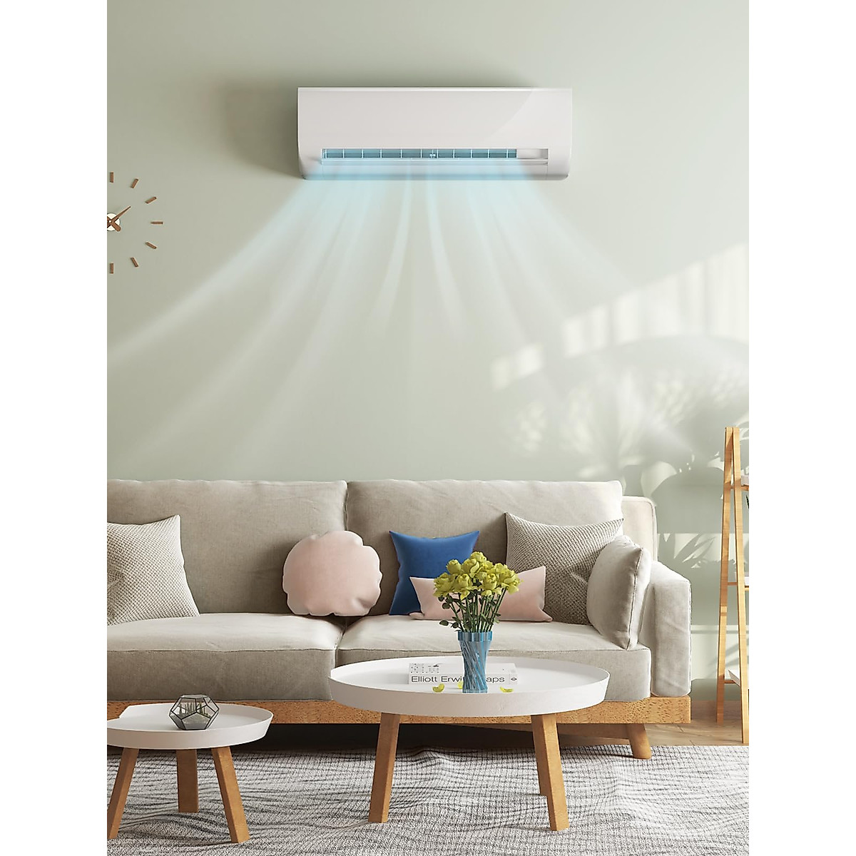 TABU Mini Split System 12000BTU Air Conditioner with Inverter, 115V Energy Saving AC/Heating System, Wall-Mounted Ductless Air Conditioner and Heater with Heat Pump, Remote Control & Installation Kit