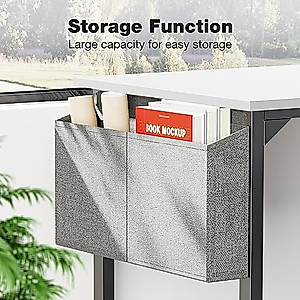 OLIXIS Small Computer Desk Home Office Modern Simple Style Table with Storage Bag & Headphone Hooks for Children Student Work Study Writing, 32 Inches, White