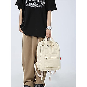 MaxxCloud Vintage Canvas Backpack Purse Tote Satchel Hiking Daypack Travel Bag Handbag Rucksack (583 beige)