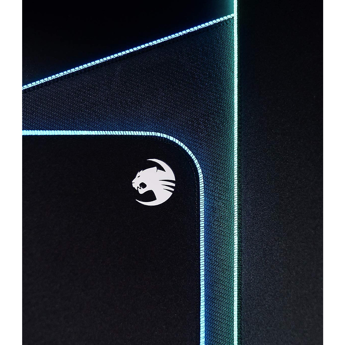 ROCCAT Sense AIMO XXL Ultra-Wide PC Gaming Mousepad, RGB Illumination, High Precision, Non Slip Back, Extended Keyboard Desktop Mouse Pad with Stitched Edges, Smooth, Black