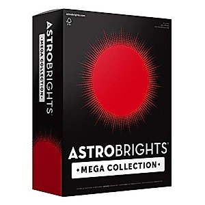 Astrobrights Mega Collection, Colored Cardstock, Ultra Red, 320 Sheets, 65 lb/176 gsm, 8.5" x 11" - MORE SHEETS! (91682)