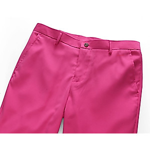 UNINUKOO Mens Suit Slim Fit 1 Button 2 Piece Wedding Party Holiday Solid Color Tux Suits for Men US Size 30 Pink