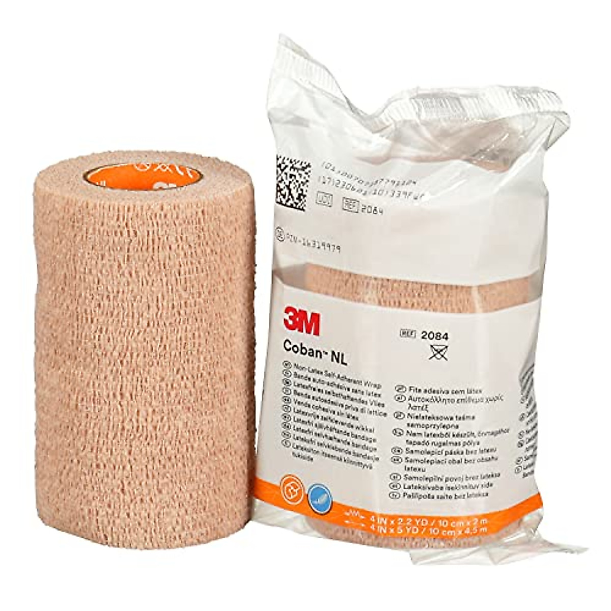 3M™ Coban™ NL Non-Latex Self-Adherent Wrap with Hand Tear, 2084, 4 in x 5 yd, 18 Rolls/Case