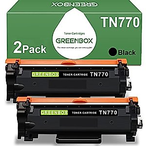 GREENBOX Compatible Toner Cartridge Replacement for Brother TN770 TN-770 for HL-L2370DW HL-L2370DWXL MFC-L2750DW MFC-L2750DWXL Printer (2 Black)