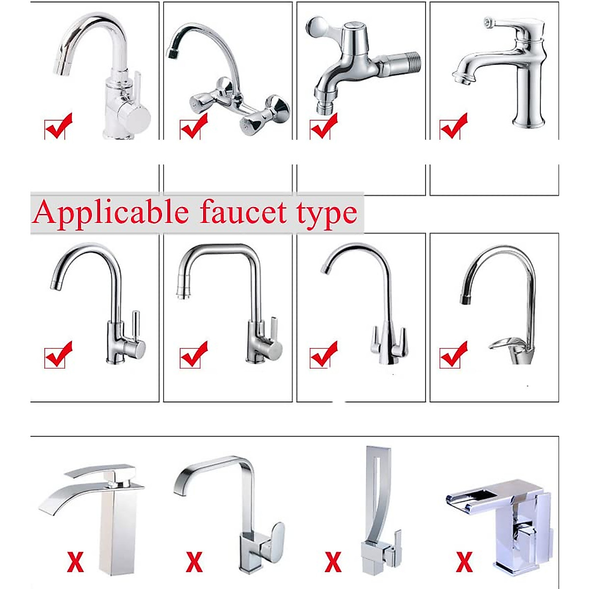 3 Pack Faucet Mount Filters, Faucet Water Purifier, Five-Layer Filter Activated Carbon Filter Suitable for faucets with a Diameter of 0.51-0.63 inches for Home Kitchen and Bathroom