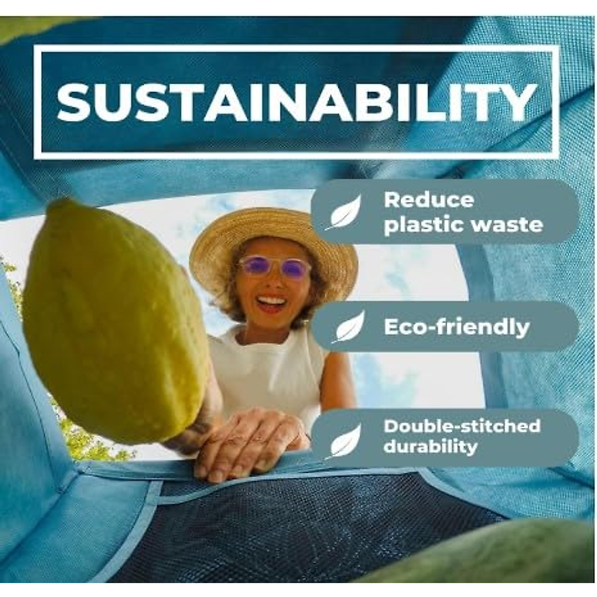 Lotus Trolley Bags -set of 4 -w/LRG COOLER Bag & Egg/Wine holder! Reusable Grocery Cart Bags sized for USA. Eco-friendly 4-Bag Grocery Tote. (Purple, Turquoise, Blue, Brown,)