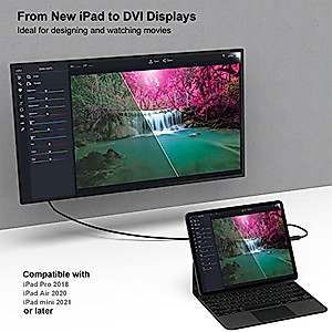 USB C to DVI Cable, Benfei USB Type-C to DVI Cable [Thunderbolt 3] Compatible for MacBook Pro 2019/2018/2017, Samsung Galaxy S9/S8, Surface Book 2, Dell XPS 13/15, Pixelbook and More - 6 Feet