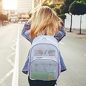 COVAX Heavy Duty Mesh Backpack, See Through College Mesh Backpack (Purple)