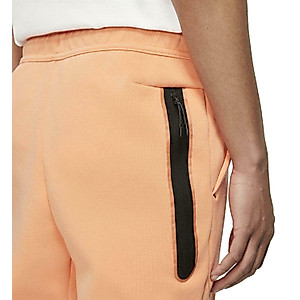 Nike Sportswear Men's Washed Tech Fleece Joggers Pants (Orange Frost/Black, Small)