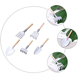 5Pcs Mini Garden Tool Set, Bonsai Flower Mini Shovels Multi- Function Shovels Gardening Tool Decors Transplanting Tools Miniature Planting Gardening Tool Set for Indoor