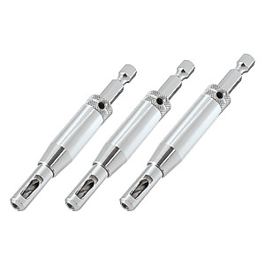 Trend Tool Technology USA Trend 3-Piece Quick Release Drill Bit Guide Set, 1/4 Inch Hex Shank, HSS Drill Bits, Hinge & Lock Applications, QR/DBG/Set