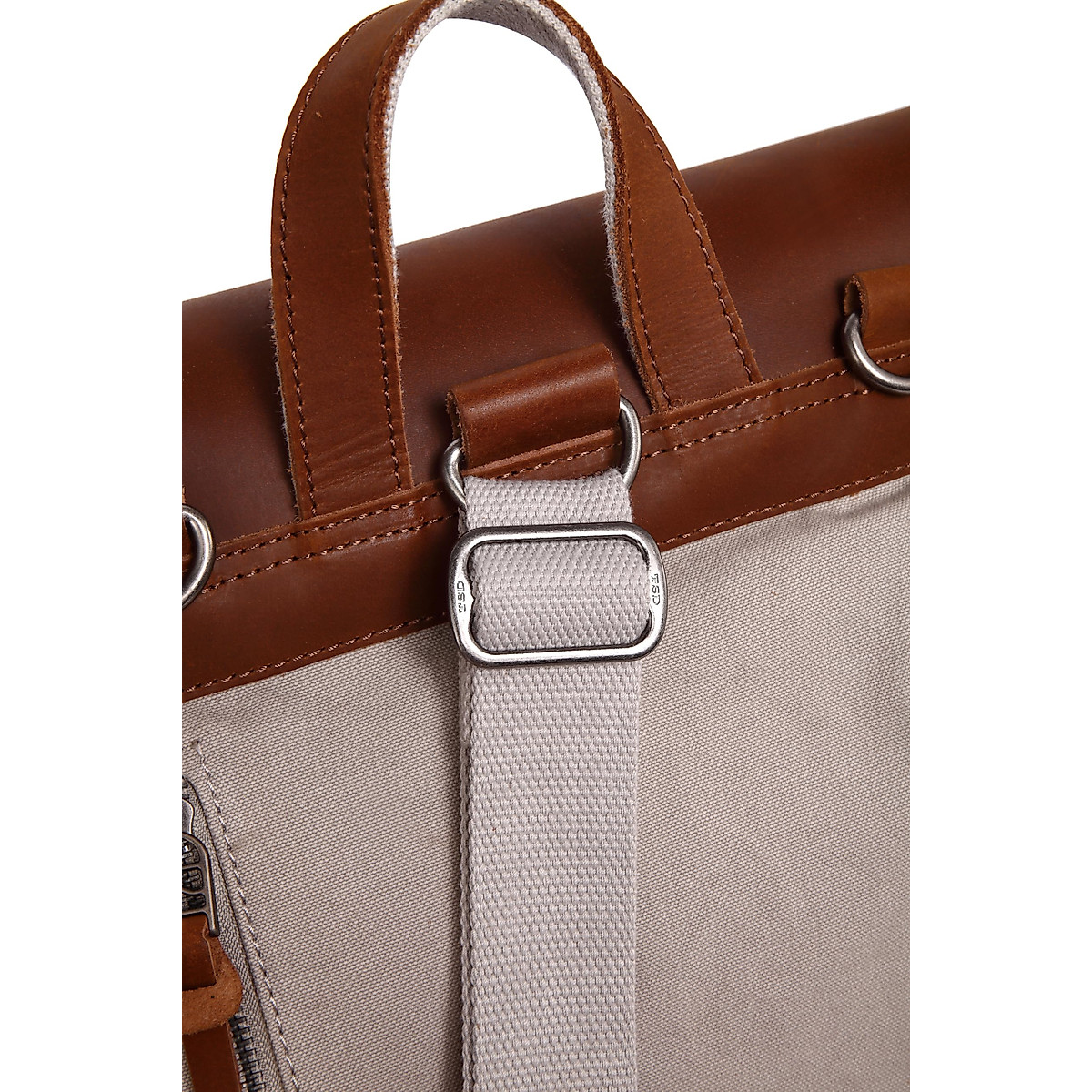 TSD The Same Direction Cooper Canvas Leather Backpack Convertible Crossbody (Ivory)