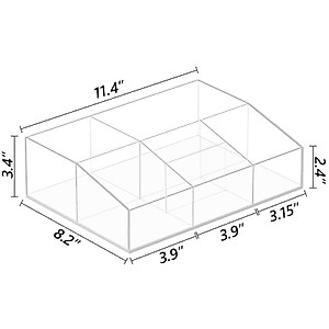 Neatsure Coffee Bar Station Organizer, Acrylic Countertop Holder for Pods, Condiments, Stirrers, Snacks, Tea, Bar Accessories, Gift for Lovers, Clear