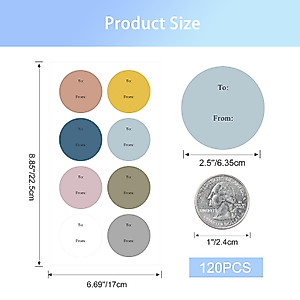 Anwyll to from Tags Stickers,120Pcs 2.5Inch Gift Tags Labels Stickers,Boho to and from Name Tags Stickers,Self-Adhesive Present Labels Stickers for Gift Canning Bag Christmas Birthday Party Wedding