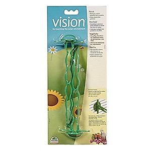 Vision Bird Cage Perch, Parakeet Perch, 2-Pack, Green, 83405