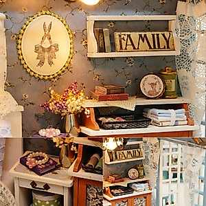 TuKIIE DIY Miniature Dollhouse Kit, 1:24 Scale Wooden Mini Doll House Accessories with Furniture for Kids Teens Adults(Forest Times)