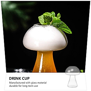 DOITOOL Cocktail Glass, Mushroom Shape Cocktail Glass Cup, Creative Mushroom Drinks Cups Wine Glasses for Home Bar Catering KTV Club Wedding Party, 280ml, 1Pcs
