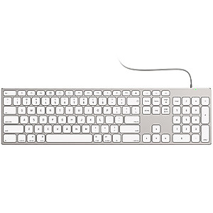 All-Aluminum Wired Keyboard for Apple Mac OS,Plug-n-Play Cable Connection in USB-A+C Port,Full Size USB Keyboard with Numeric Keypad for iMac/Mac Mini or MacBook Pro/Air Laptop