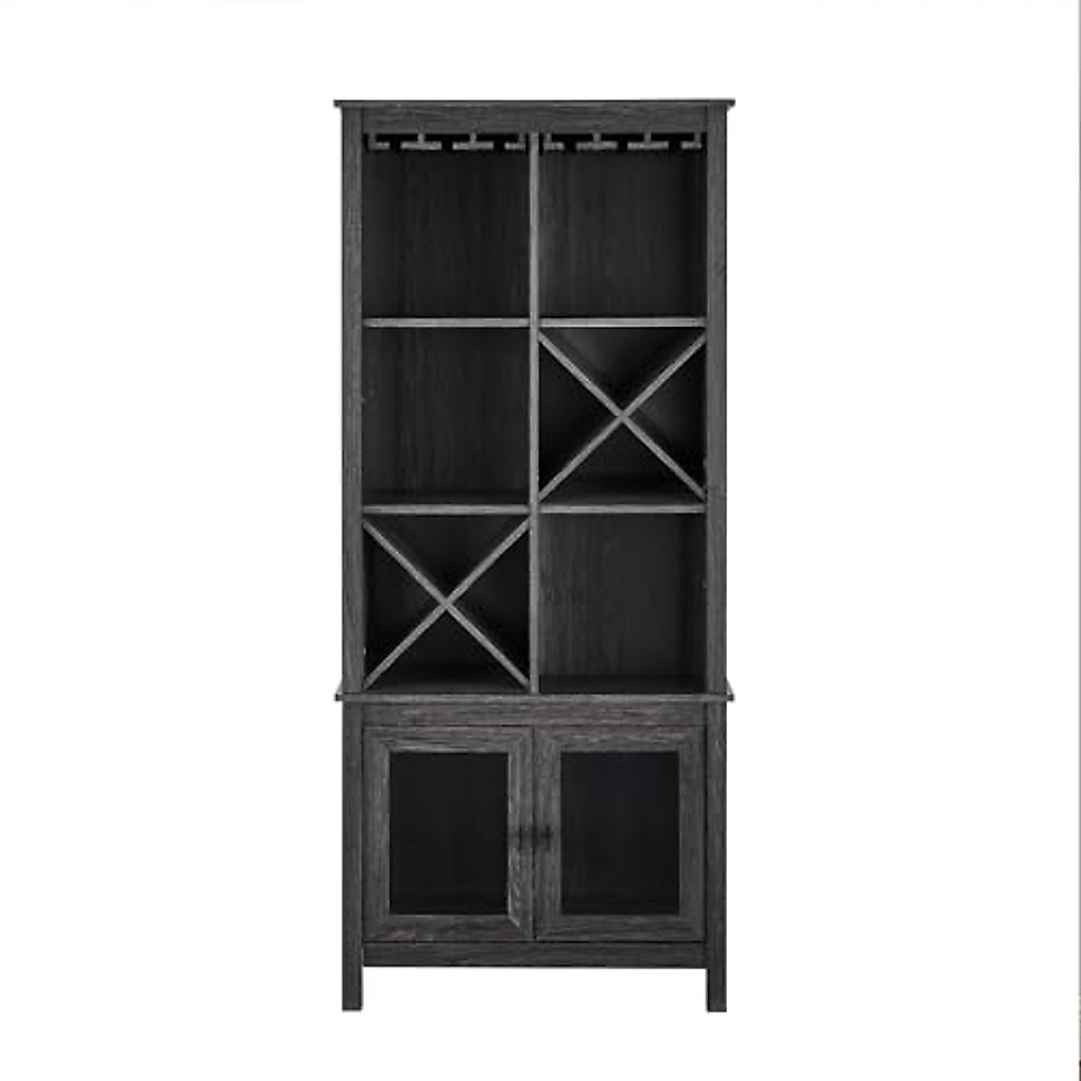 Home Source 72" Wood Exquisite Bar Wine Cabinet with Storage,Liquor Cabinet with Removable Wine Racks,Bookcase,Kitchen Pantry Storage Cabinet for Kitchen,Dining Room, Living Room,Espresso