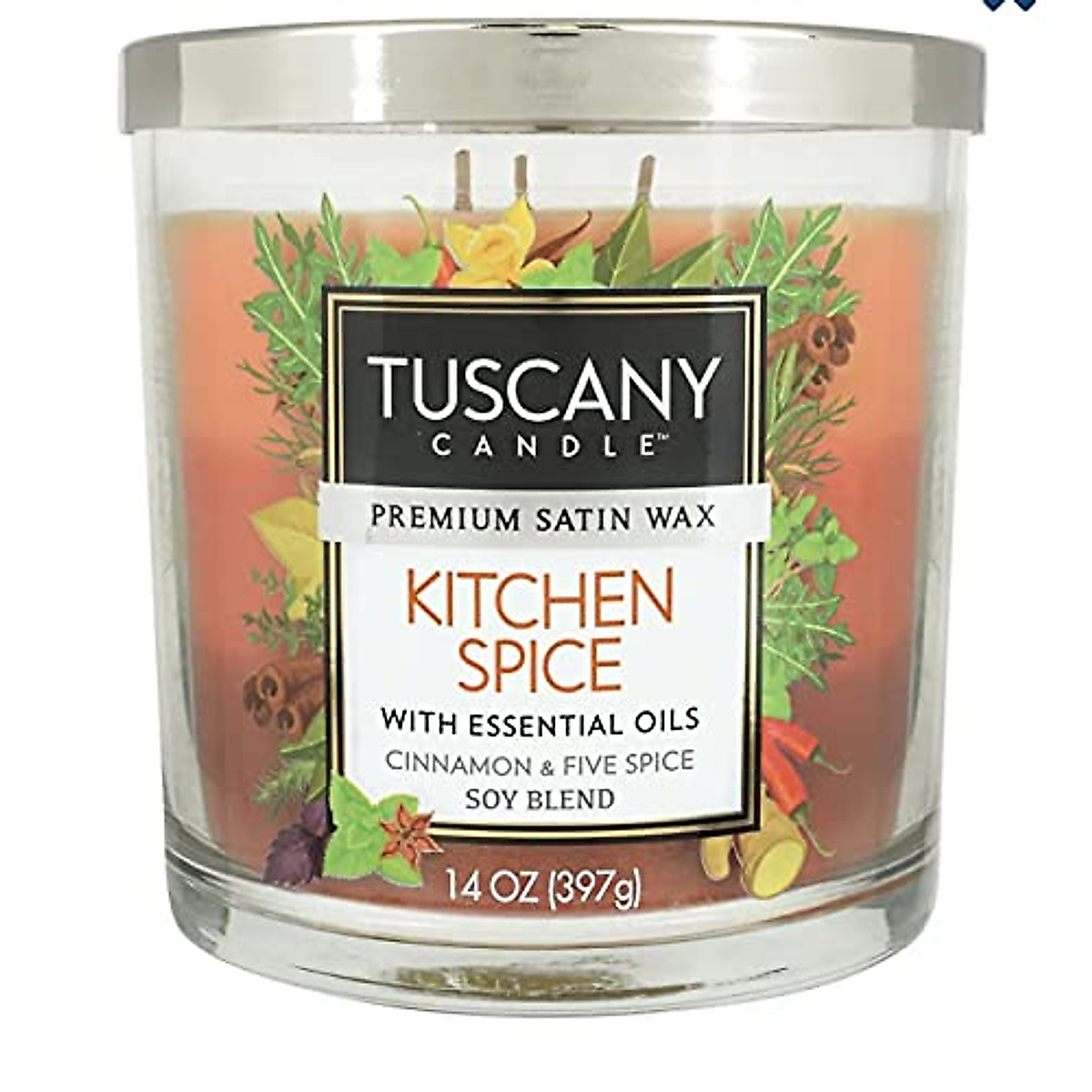 Tuscany Candle Empire Candle Candle Kitchen Spice Premium Satin Wax Candle 14oz, 6IVA