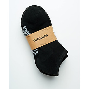 Steve Madden Women's Socks - 10 Pack Performance Cushion Low Cut Ankle Socks - Athletic Socks for Women, Size 5-10, Solid Black