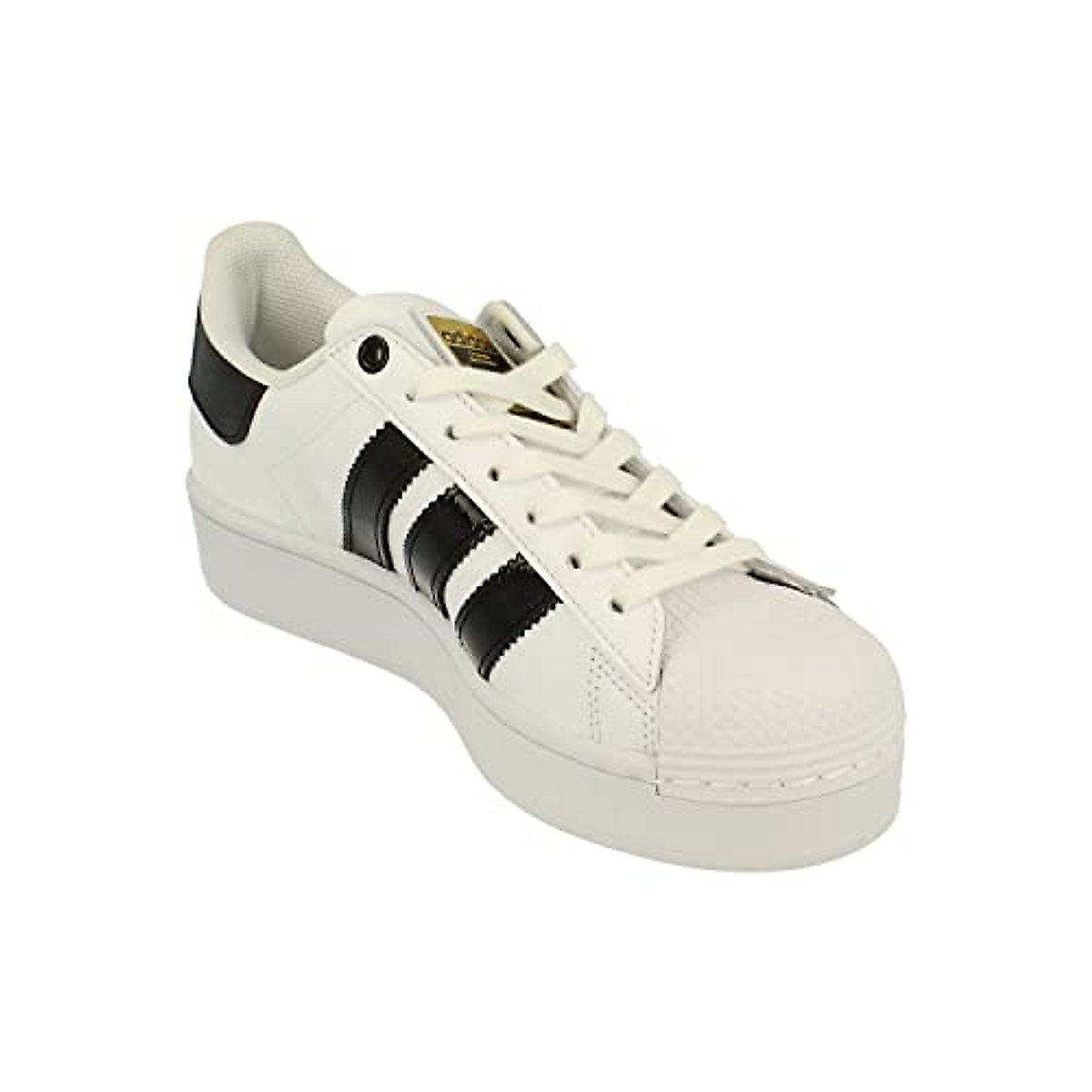 adidas Originals Superstar Bold Womens Trainers Sneakers (UK 6 US 7.5 EU 39 1/3, White Black Gold FV3336)