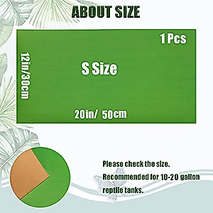 Tfwadmx Reversible Reptile Carpet 11.8" x 19.7" Terrarium Bedding Substrate Liner Reptile Mat Cage Supplies Bearded Dragon Floor Mat for Lizard Turtle Snake Gecko Chamelon Iguana