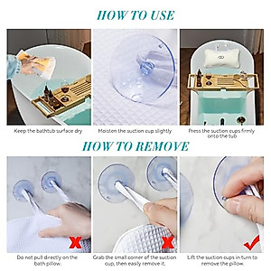 YUET Anti-Slip Non-Slip Bathtub Pillow Home Spa Bath Inflatable Cushion Head Neck Back Shoulders Rest Relax Suction Cup Bathroom Support for Hot Tub Luxurious Headrest