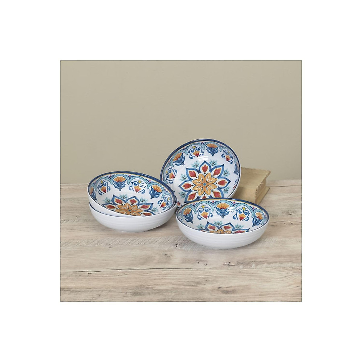 Gerson International Melamine Bowls, Set of 4, 7.95 Inch Diameter