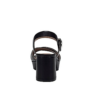 Aerosoles Women's Cosmos Heeled Sandal, Black Leather, 10